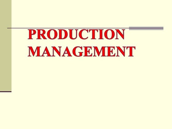 PRODUCTION SYSTEMS | PPT