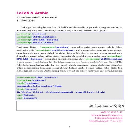 Menyisipkan teks Arab ke LaTeX | PDF