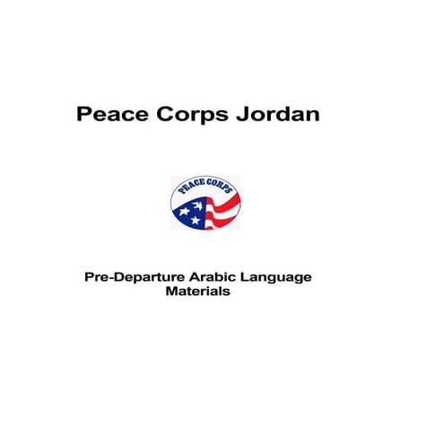Basic Arabic (Jordanian) Language Course | PDF