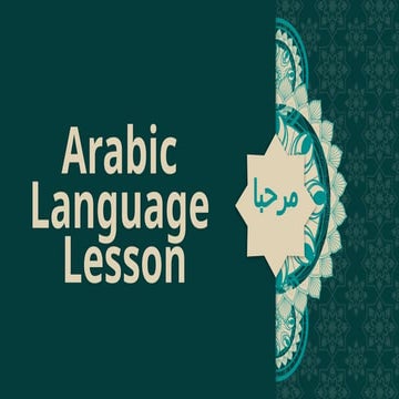 Arabic Language Lesson “greetings/numbers/colors” | PPTX