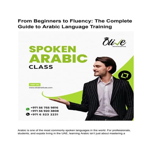 arabic language training sharjah - Olive Institute | PDF