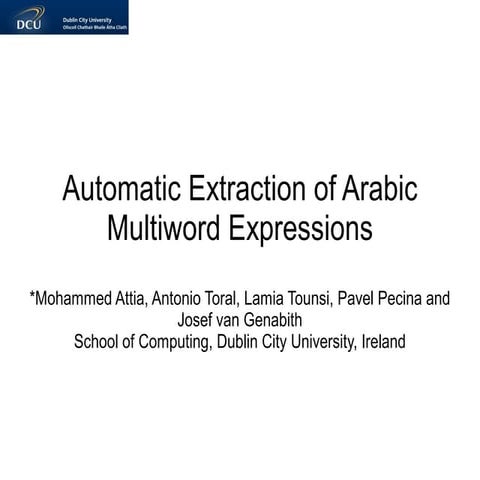 Arabic mwe presentation 07 | PPT
