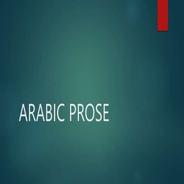 ARABIC PROSE AYEE ;DSKGJOEUHJOISDJFI0WEJFISKJCOSIRGJOISVNO | PPT