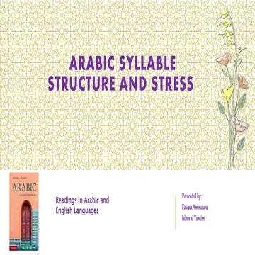 Arabic syllable structure and stress | PPTX
