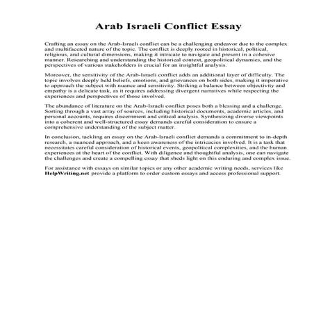Arab Israeli Conflict Essay.pdf | War and Conflicts