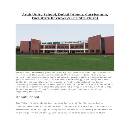 Arab Unity School Logo Hiring #education #leadership #primaryeducation