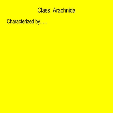 Class Arachnida Notes | PPT