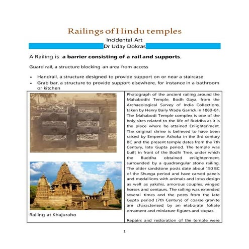 A railing in hindu temples | DOCX