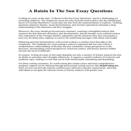A Raisin In The Sun Essay Questions.pdf
