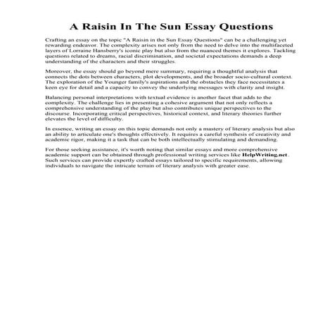 A Raisin In The Sun Essay Questions.pdf