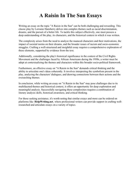 A Raisin In The Sun Essay Topics.pdf