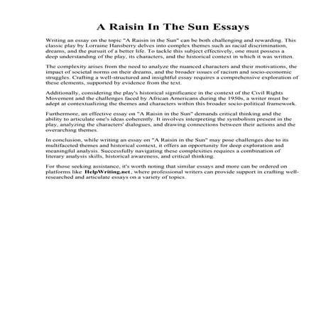 A Raisin In The Sun Essays.pdf