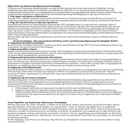 Dahilan, Mahahalagang Pangyayaring Naganap sa Ikalawang Digmaang ...