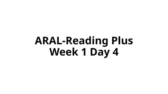 KS-3-ARAL-READING-PLUS-WEEK-1- powerpoint | PPTX