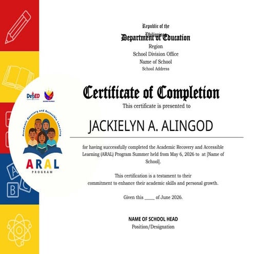 Certificates for Academic Recovery and Accessible Learning (ARAL ...