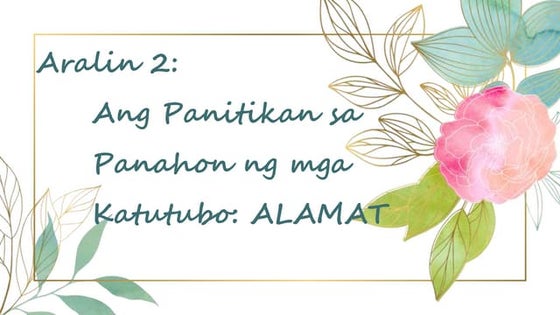 Tuwaang (epikong bagobo) | PPTX