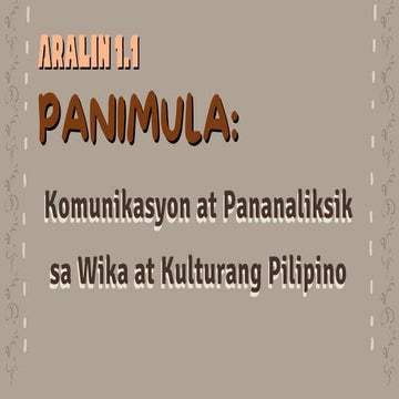 Aralin-1.1 WIKA PANIMULA at PINAGMULAN na | PDF
