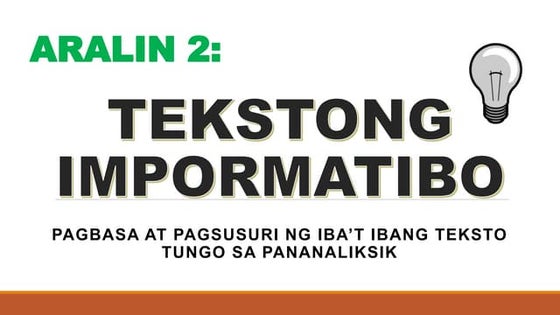 3-TEKSTONG IMPORMATIBO (Para Sa Iyong Kaalaman).pptx