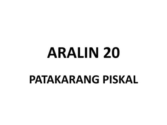 Aralin 18 patakarang piskal | PPTX