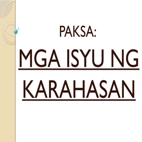 ARALIN-4-ISYU-NG-KARAHASAN-SA-LIPUNAN--- | PPTX