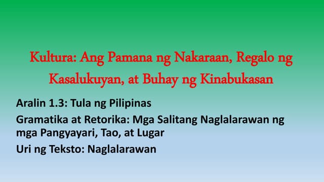Pagsusuri ng Tula | PPT
