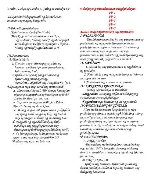 Values Integration Demo lesson Plan In filipino VI | DOCX