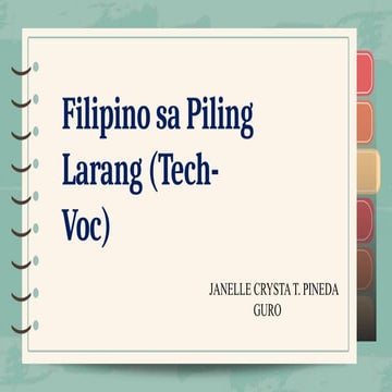 ARALIN 1 TECH VOC.pptxdjshdjshdjdhjdhdhddj | PPTX