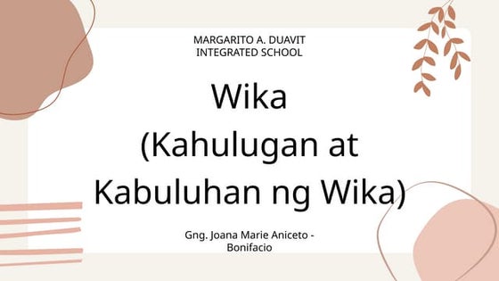 Fil1 aralin 1-katuturan at katangian ng wika | PDF