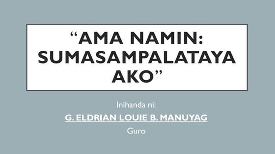 BAKIT BABAE ANG NAGHUHUGAS NG MGA PINGGAN? | DOCX