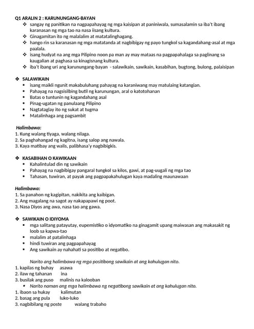 ARALIN 2- SAWIKAIN AT KAWIKAAN para sa Baitang 7pptx | PPT