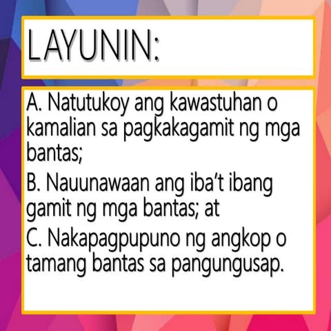 Wastong Bantas(Alituntunin sa paggamit nito) Filipino 8 | PPTX