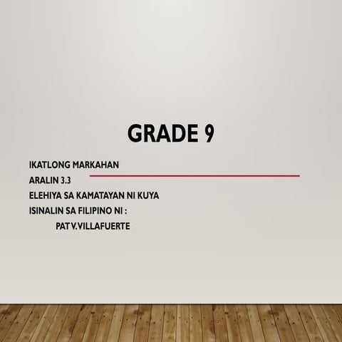 ELEHIYA, Kahulugan at mga Elemento 9 nito | PPTX