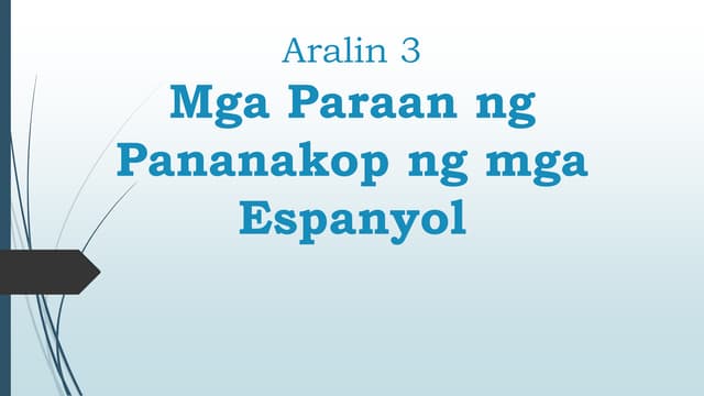 Patakarang Ipinatupad ng mga Espanyol | PPTX