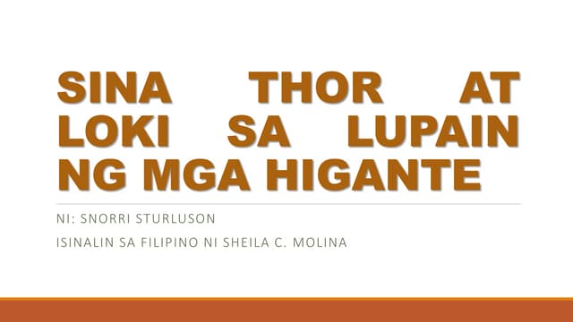 Modyul (Sina Thor at Loki sa Lupain ng mga Higante) | DOCX