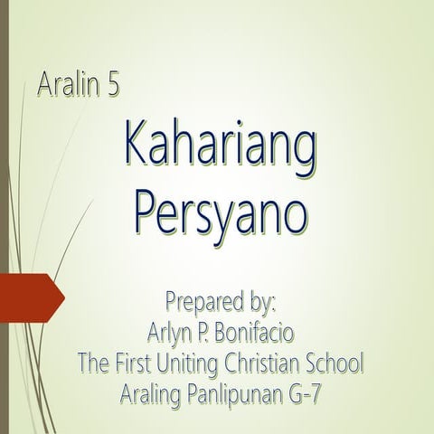 Aralin 5 kahariang persyano | PPTX