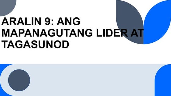 LEADERSHIP TRAINING MODULE TAGALOG VERSION | PPTX