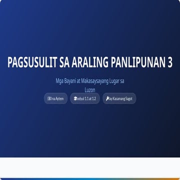 Comprehensive Quiz on Heroes and Historic Sites in Luzon | PPTX