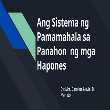 Ang sistema ng Pamamahala ng mga Hapones | PPTX