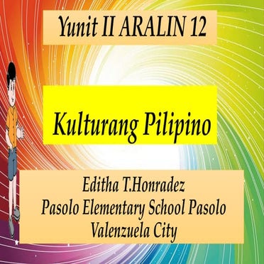 Araling Panlipunan 3 Yunit III Aralin 3 Ang Kultura ng Aming Lalawigan sa Region 3 o Gitnang ...