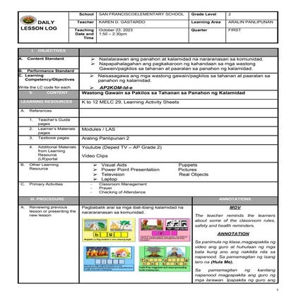 Detailed Lesson Plan- Araling Panlipunan 10 | DOCX