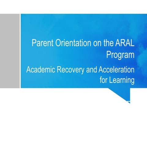 Orientation - ARALprogram of Deped to the Parents.pptx