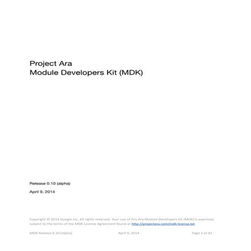 Project Ara Module Developers Kit | PDF