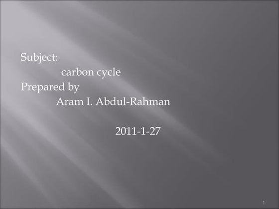 Carbon Cycle Notes Ppt