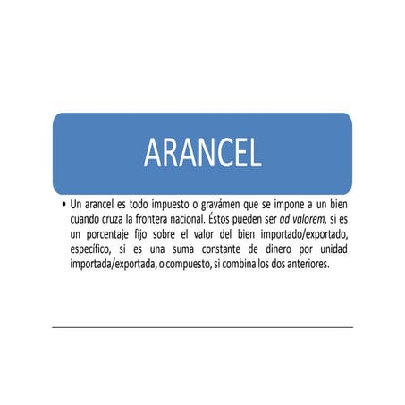 Repaso breve sobre el arancel al comercio | DOCX