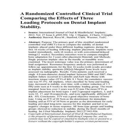 Measurement of primary and secondary stability | PDF