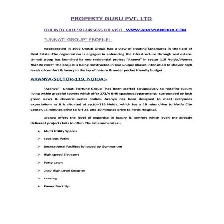 unnati aranya noida | PDF