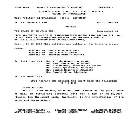 Araria case bail order sc aug 4 | PDF