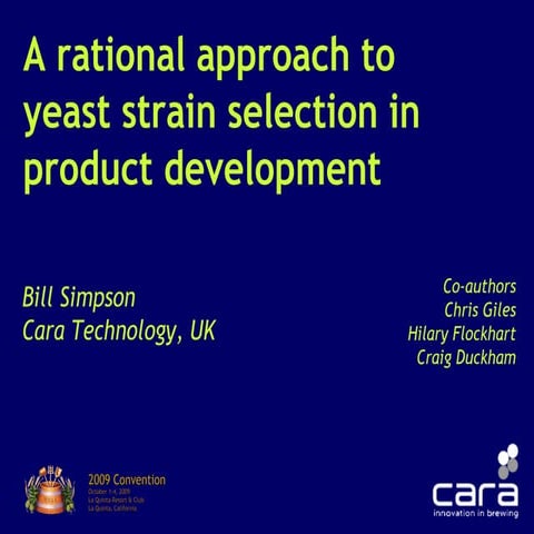 A Rational Approach To Yeast Strain Selection In Product Development | PPT