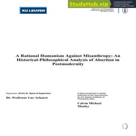 A Rational Humanism Against Misanthropy An Historical-Philosophical ...