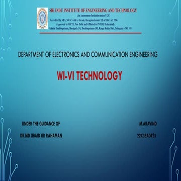Wi-Vi Technology | PPTX